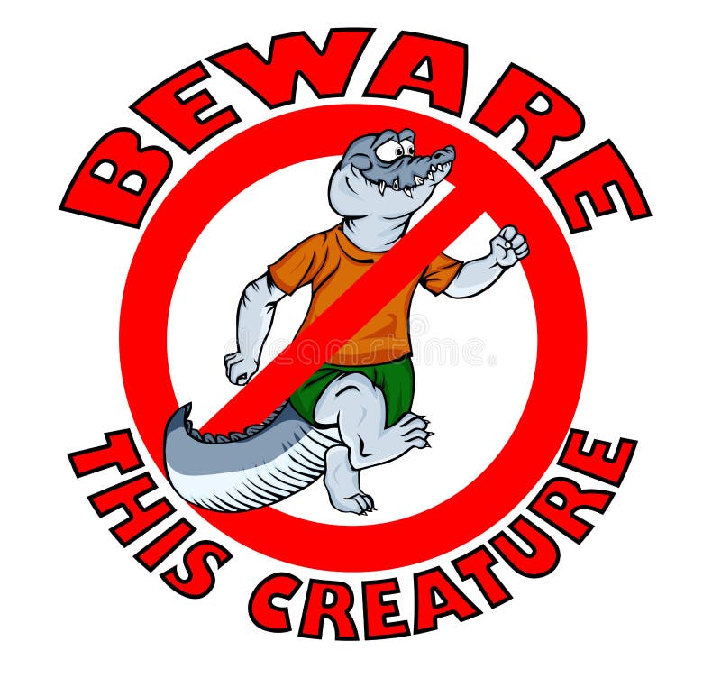 Beware Crocodile Sign Stock Illustrations – 194 Beware Crocodile Sign ...