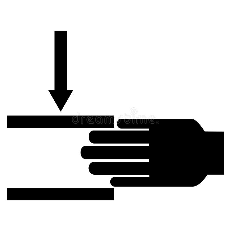 Beware of Crushing Hand Symbol Isolate on White Background,Vector ...