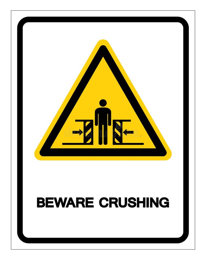 Beware of Crushing Hand Symbol Sign, Vector Illustration, Isolate on ...