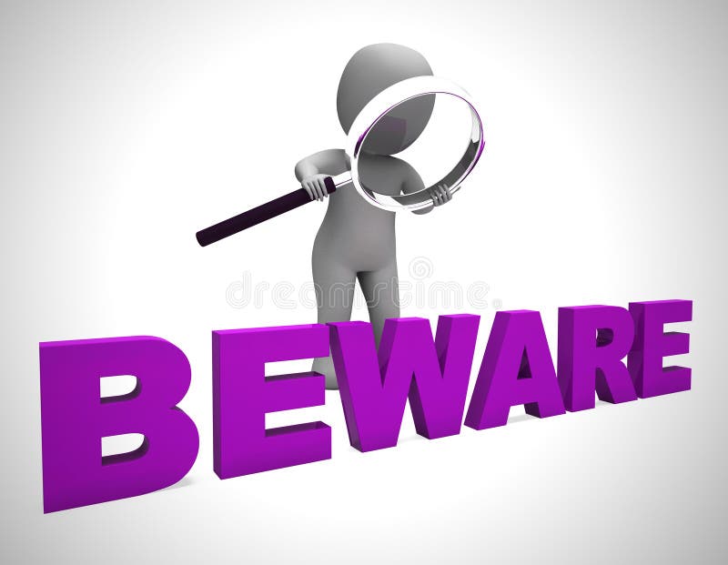 Beware of Danger Concept Icon Shows Hazards and Risks - 3d Illustration ...