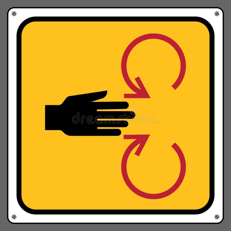 Beware of the Danger of Spindle Rotation.,Caution Sign Stock Vector ...