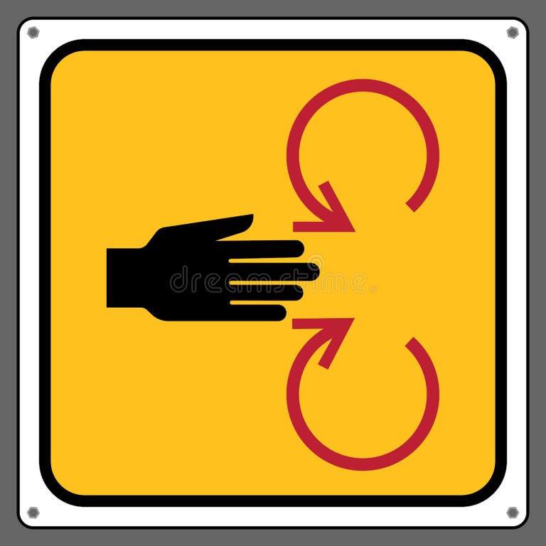 Beware of the Danger of Spindle Rotation.,Caution Sign Stock Vector ...