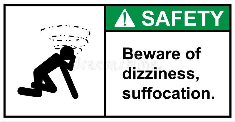 Beware of Dizziness, Suffocation.,Safety Sign Stock Vector - Illustration of safety, caution ...