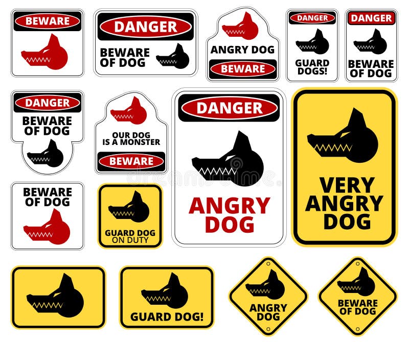 Beware of dog stock vector. Illustration of beast, bitten - 57191825