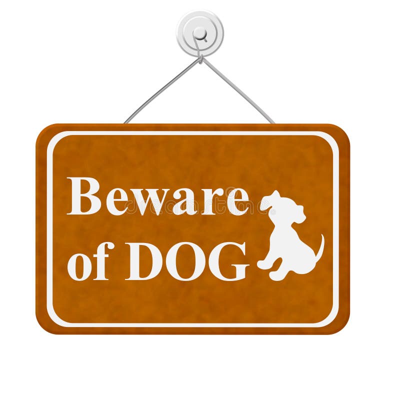 Beware of Dog Sign with a Cute Puppy Stock Photo - Image of sign, brown ...