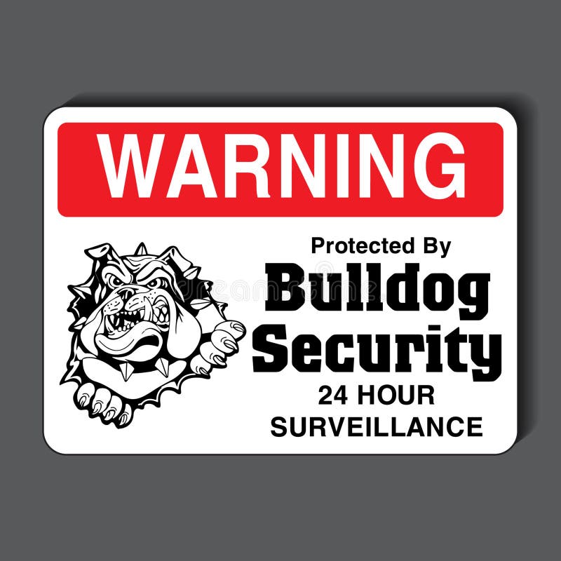 Beware of Dog Sign. 24 Hour Surveillance Sign: Warning - Protected by ...