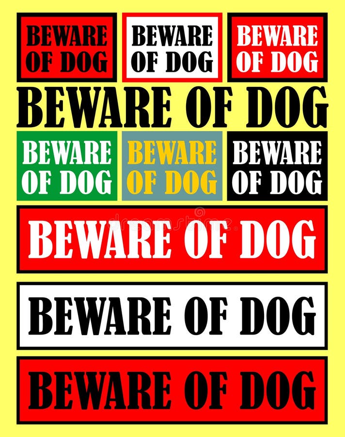 Beware of Dog Sign Table Vector Illustration Isolated. Watch Out for ...