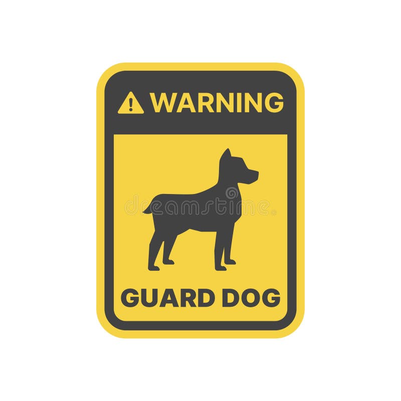 Beware Dog Yellow Vector Sign Stock Vector - Illustration of icon ...