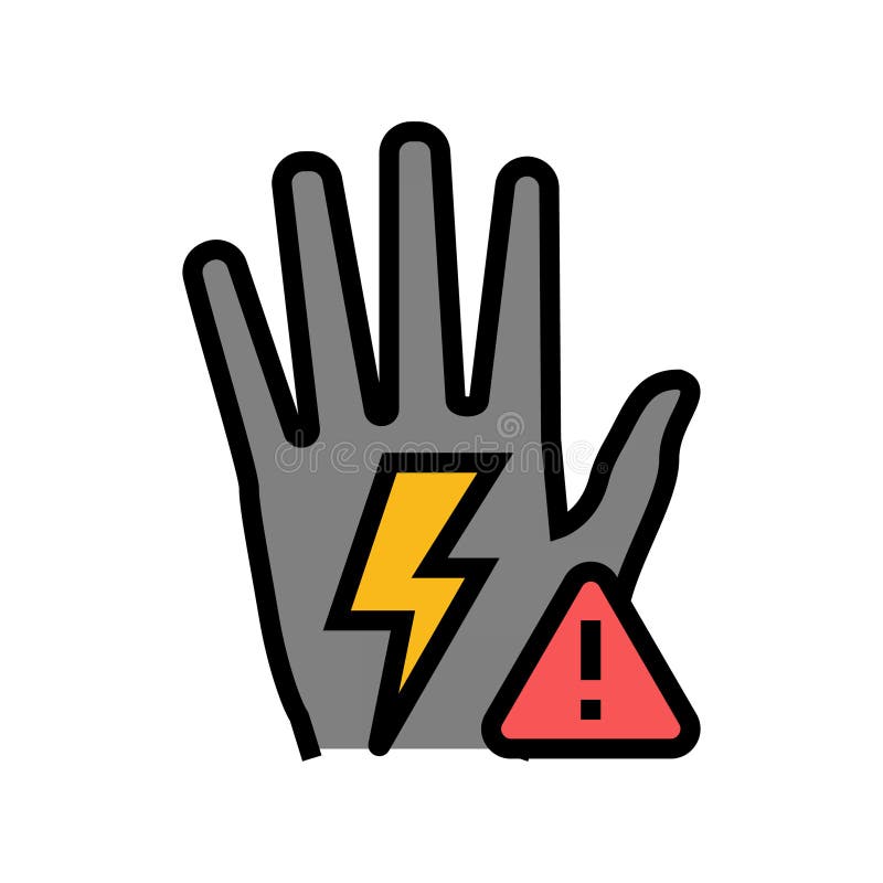 Beware Electricity Symbol Sign,Vector Illustration, Isolated on White ...