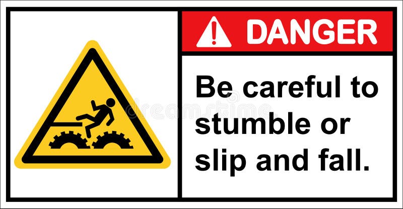 Beware of Falling Around the Driving Gear.,Danger Sign Stock Vector ...