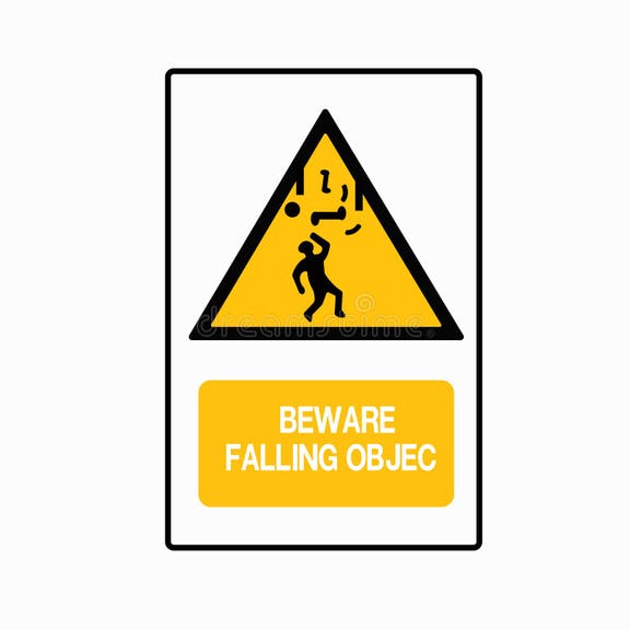 Beware Falling Objects Symbol, Vector Illustration, Isolated on White ...