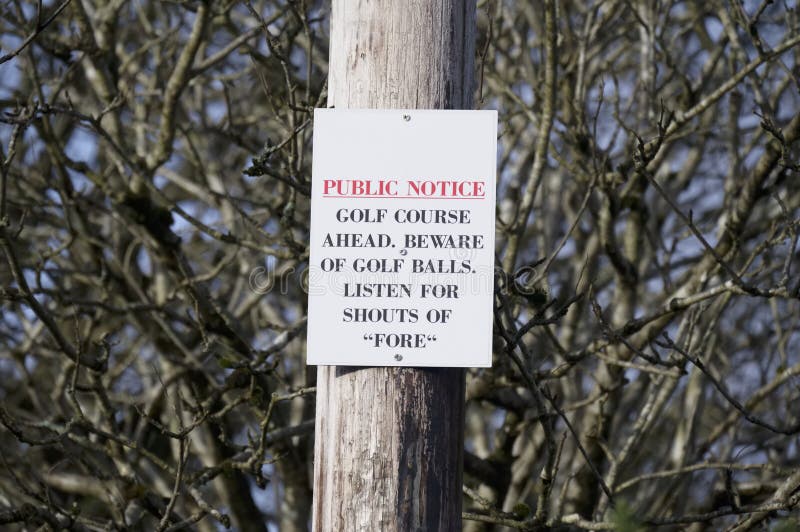 Beware of Golf Balls Sign Caution and Warning Danger Stock Image ...