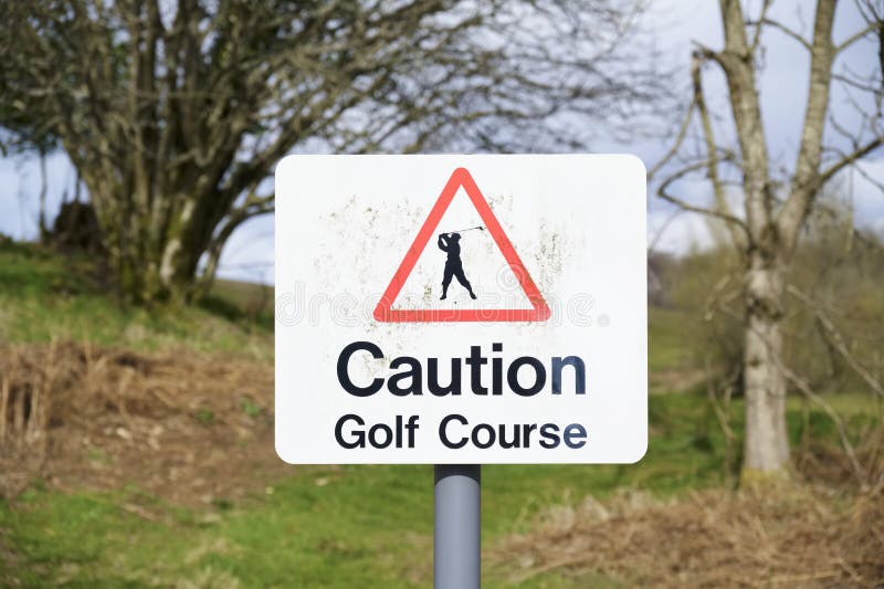Beware of Golf Balls Sign Caution and Warning Danger Stock Image ...