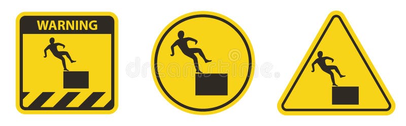 Beware High Level Drop Symbol Sign Isolate on White Background,Vector ...