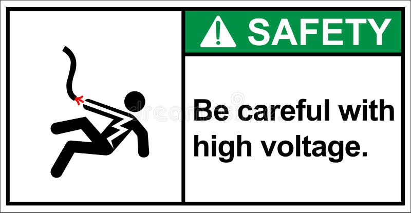 Beware of High Voltage Shock.,Safety Sign Stock Vector - Illustration ...