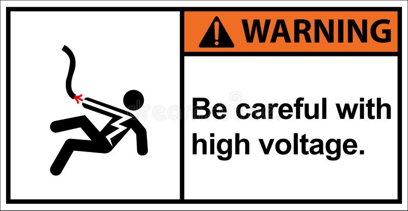 Beware of High Voltage Shock.,Warning Sign Stock Vector - Illustration ...