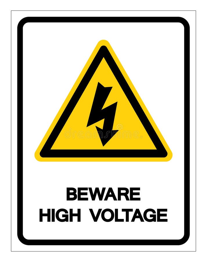 Beware Electricity Symbol Sign,Vector Illustration, Isolated on White ...