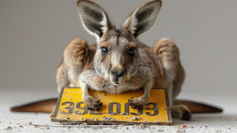 Beware Kangaroo Sign on White Background Stock Illustration ...