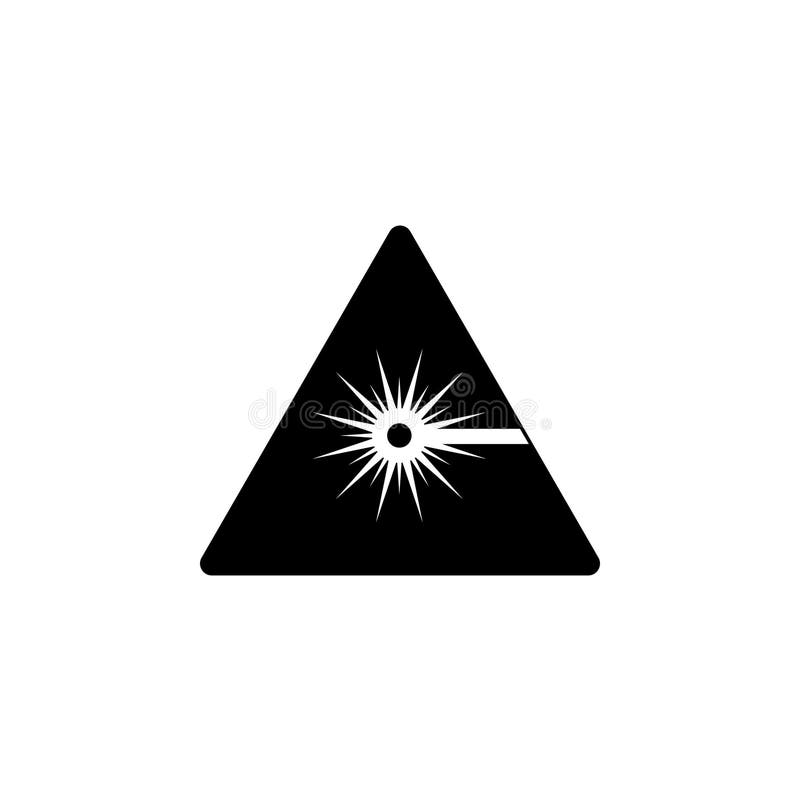 Beware Laser Beam, Warning Radiation Ray Flat Vector Icon Stock Vector ...