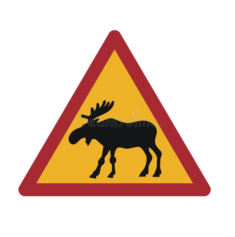 Beware of moose sign stock illustration. Illustration of countryside ...