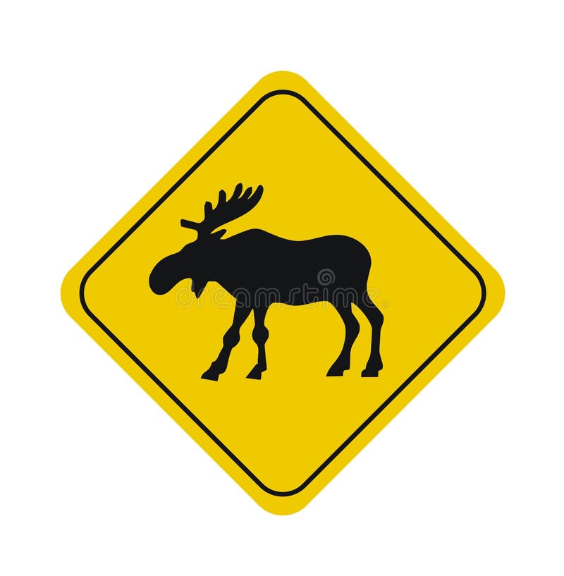 Moose warning sign stock vector. Illustration of isolated - 39880534