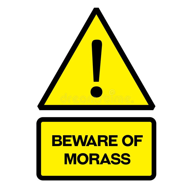 Beware of Morass Warning Sign Stock Vector - Illustration of ...
