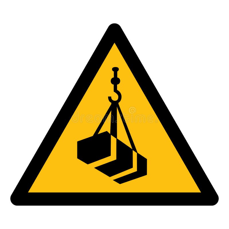 Beware Overhead Load Symbol Isolate on White Background,Vector ...