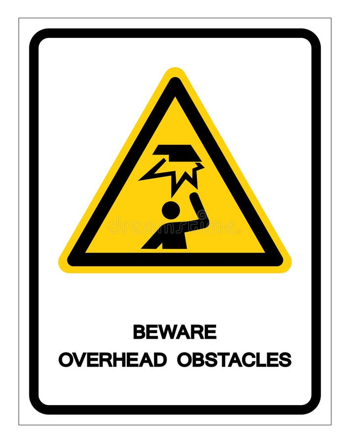 Beware Obstacles Symbol Sign, Vector Illustration, Isolate on White Background Label .EPS10 ...