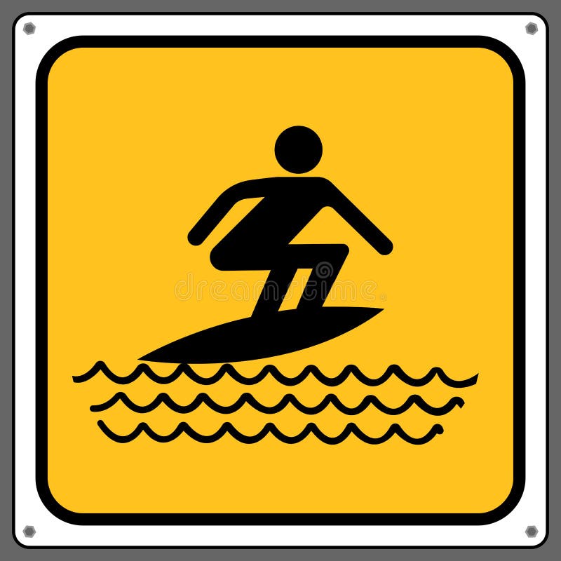 Beware of People Surfing, Surfing Area,Caution Sign Stock Vector ...