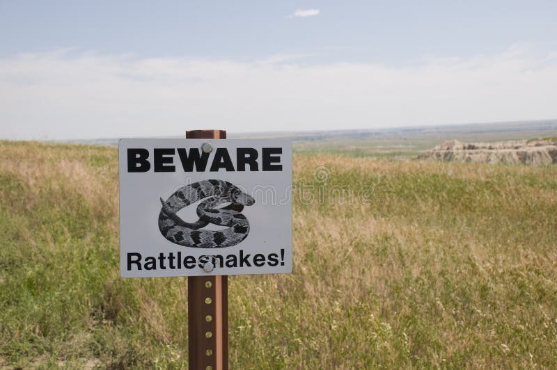 Beware rattlesnakes sign stock photo. Image of warning - 5722370