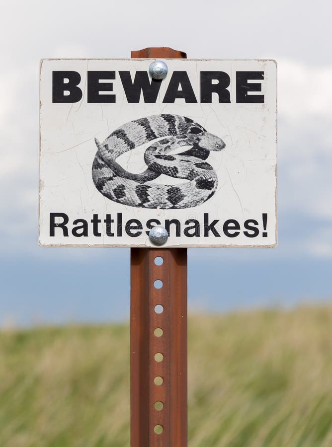 Beware of Rattlesnakes Sign Stock Photo - Image of bite, park: 94476362