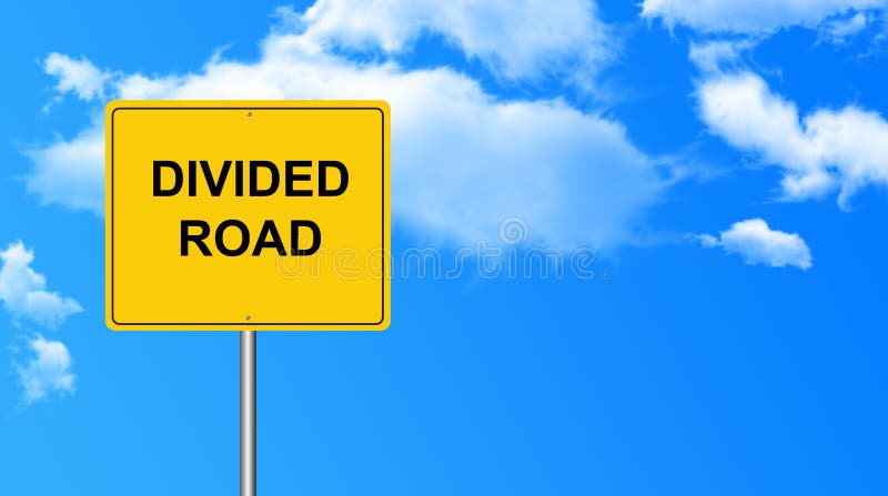 End Divided Highway Sign