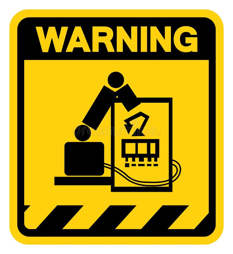 Beware of Robot Warning Sign, Vector Illustration, Isolate on White ...
