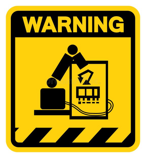 Beware of Robot Warning Sign, Vector Illustration, Isolate on White ...