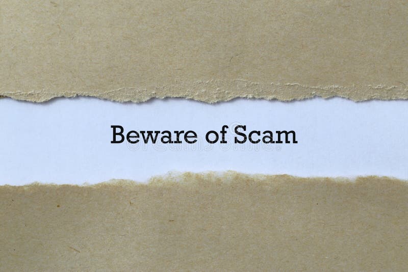 Beware of scam on paper stock photo. Image of dangerous - 168235344