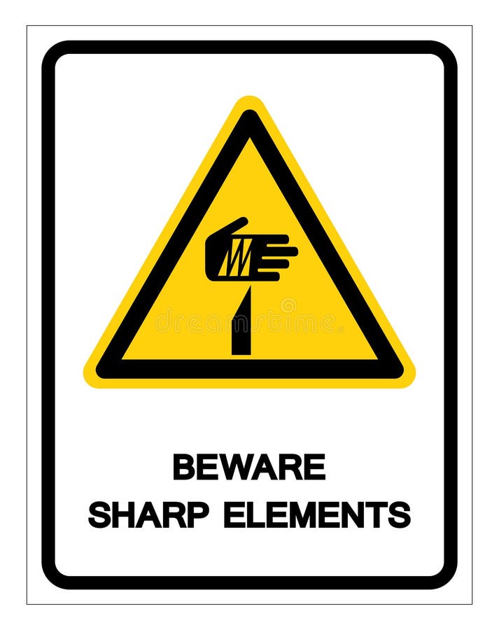 Beware Sharp Elements Symbol Isolate on White Background,Vector ...