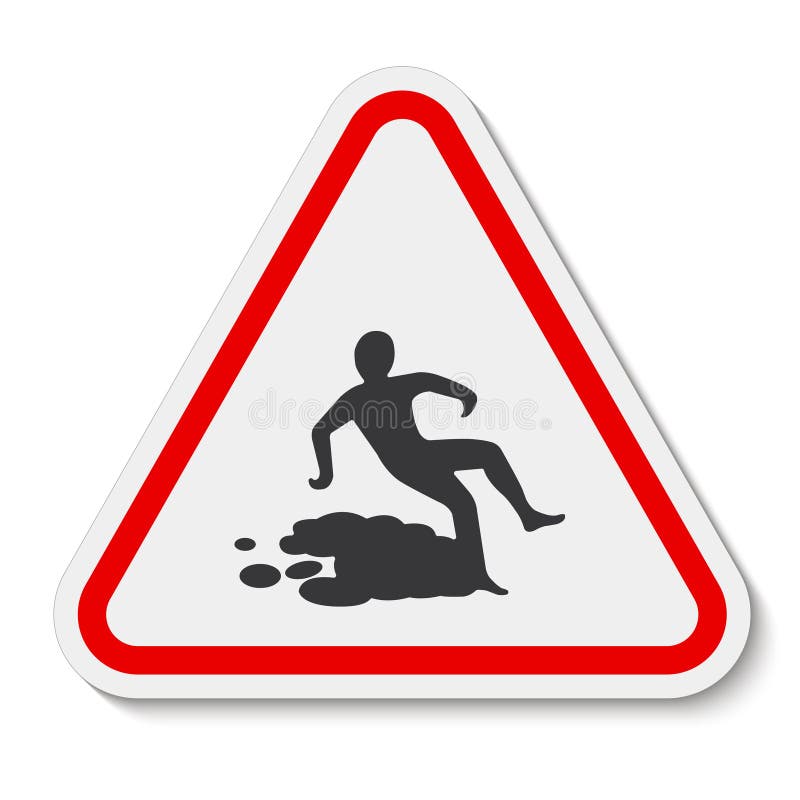 Beware Slippery Surface Symbol Isolate on White Background,Vector ...