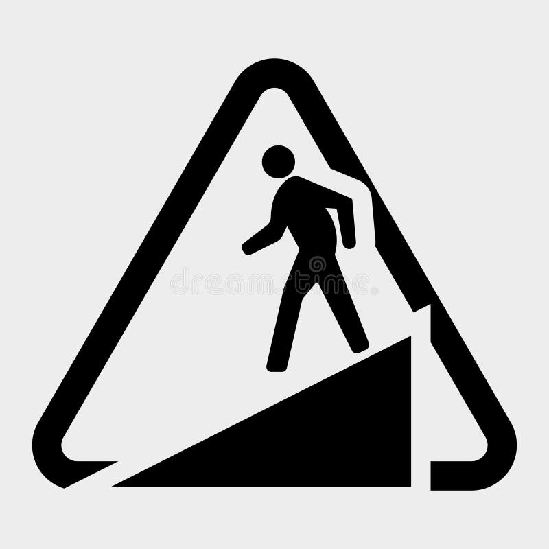 Beware Slope Symbol Sign Isolate on White Background,Vector ...