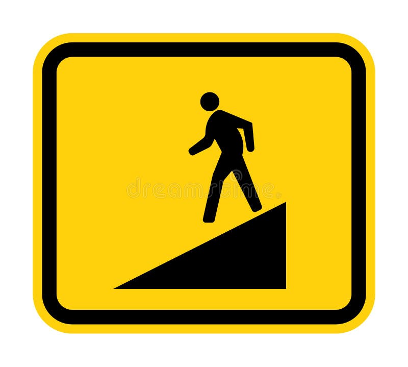 Beware Slope Symbol Sign,Vector Illustration, Isolate on White ...