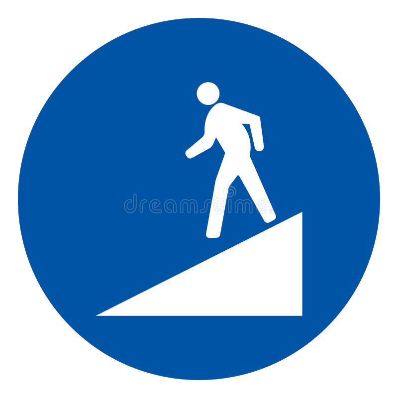 Beware Slope Symbol Sign, Vector Illustration, Isolate on White ...