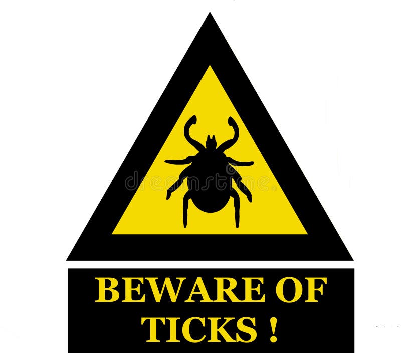 Beware of Ticks, Warning Sign. Stock Illustration - Illustration of ...