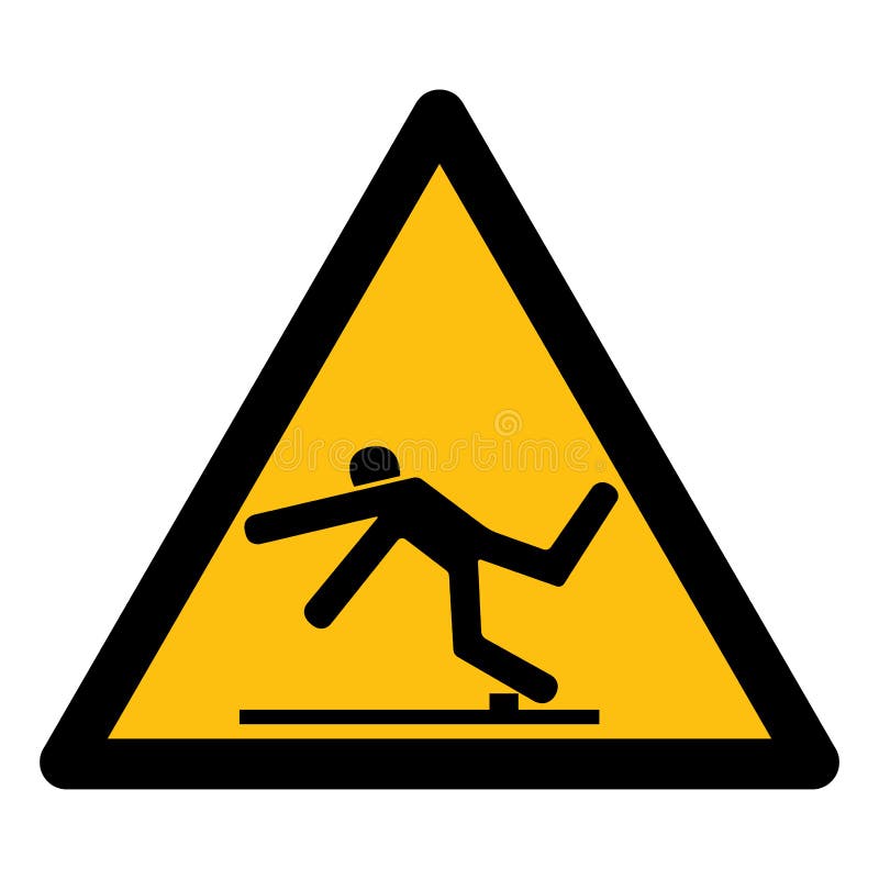 Beware Trip Hazard Symbol Isolate on White Background,Vector ...