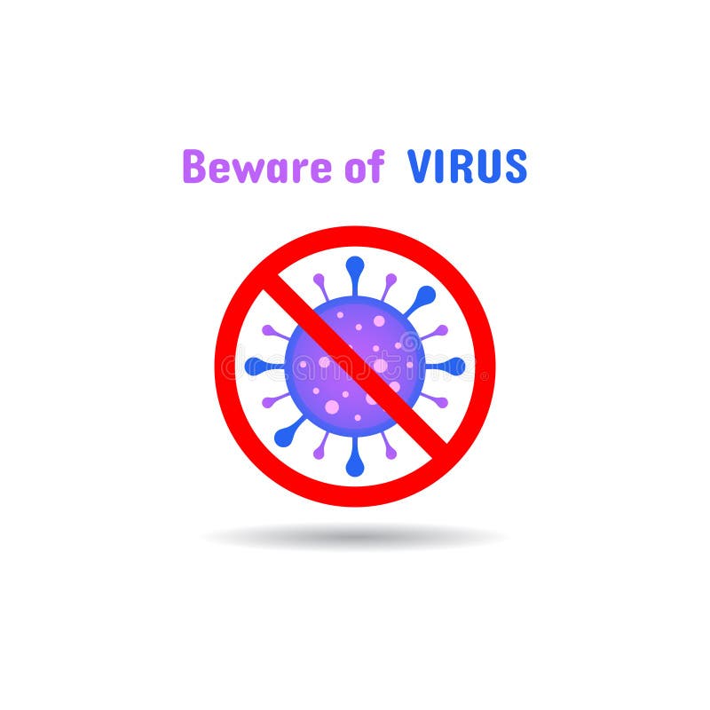Beware of Virus Sign Logo Vector Illustration Design. Stock Vector ...