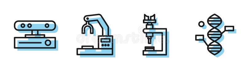 Bewegingssensor Robotische Robot Arm Hand Fabriek Dna Symbool Instellen ...