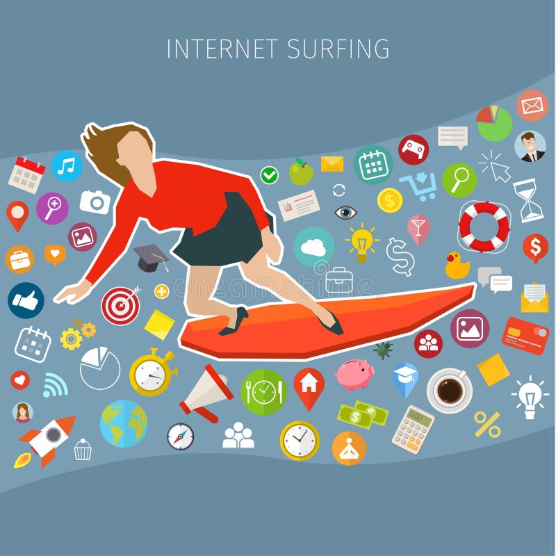 Bewegliches Internet-Surfen Der Schnellen Geschwindigkeit Vektor ...