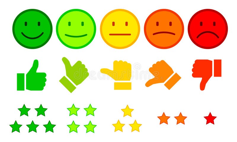 Bewertung Durch Emoticons - Vektor Stock Abbildung - Illustration von ...