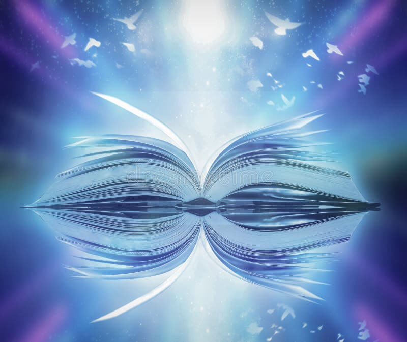 Bewitched Book with Magic Glows in the Darkness the Blurred Book that ...