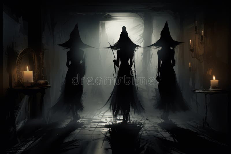 Bewitched Shadow Mirrors - Generative AI Stock Illustration ...