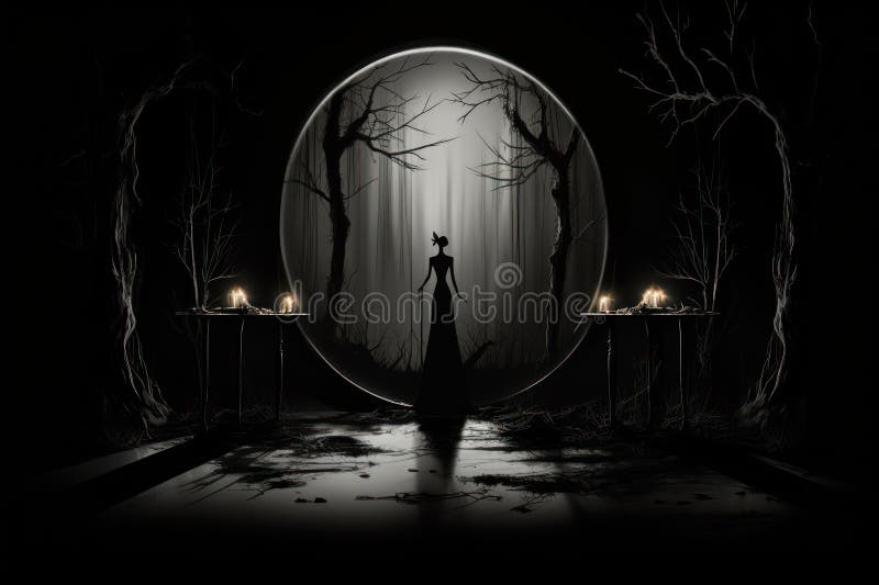 Bewitched Shadow Mirrors - Generative AI Stock Illustration ...