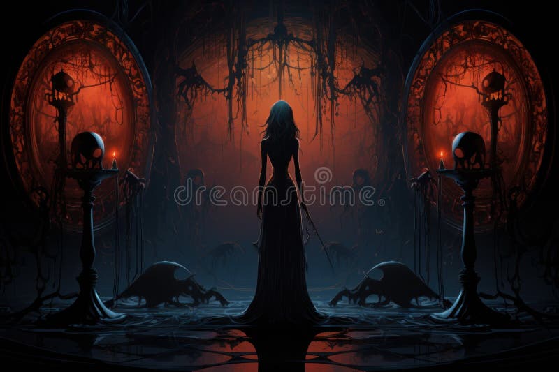 Bewitched Shadow Mirrors - Generative AI Stock Illustration ...